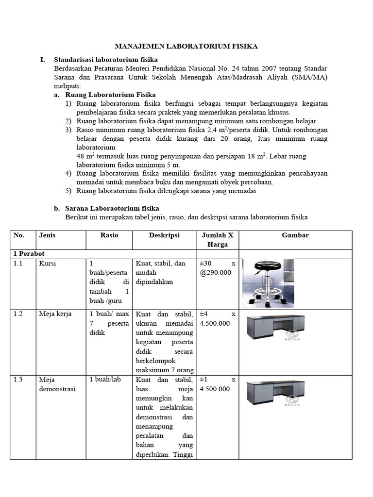 MANAJEMEN LABORATORIUM FISIKA (1) | PDF