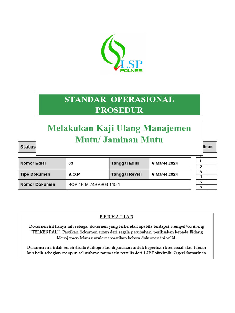 Sop Prosedur Kaji Ulang Ok | PDF