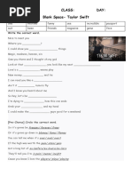 Taylor Swift Lyrics Crossword | PDF | Taylor Swift | Songs Written