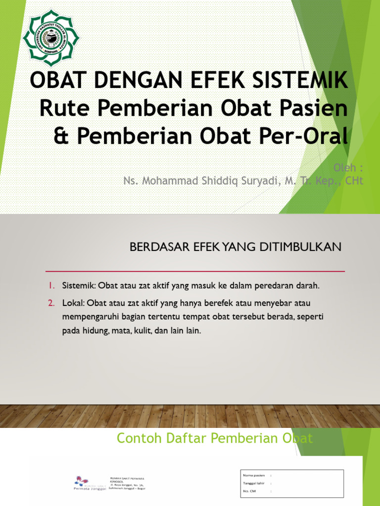 Obat Sistemik | PDF | Sains & Matematika