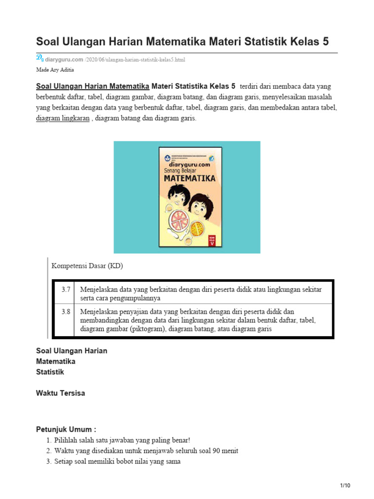 Materi Statistik Kelas 5 | PDF