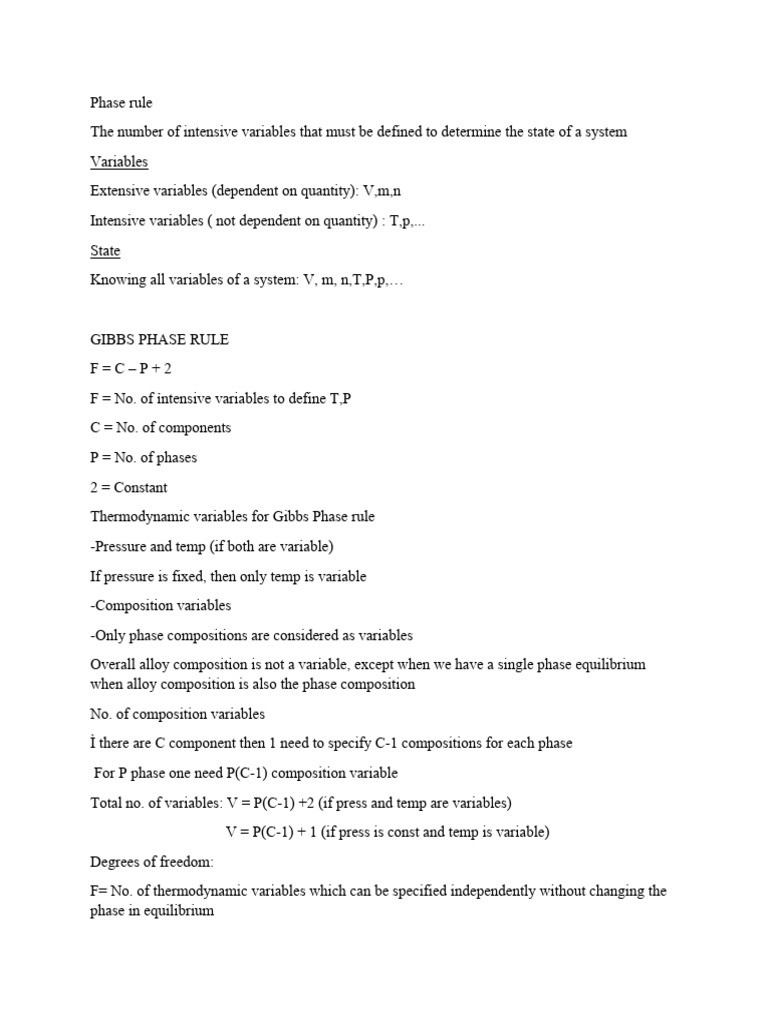 Phase rule eng | PDF | Phase Rule | Thermodynamic Equilibrium