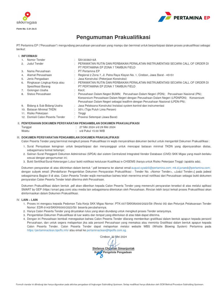 Dokumen Pertamina | PDF