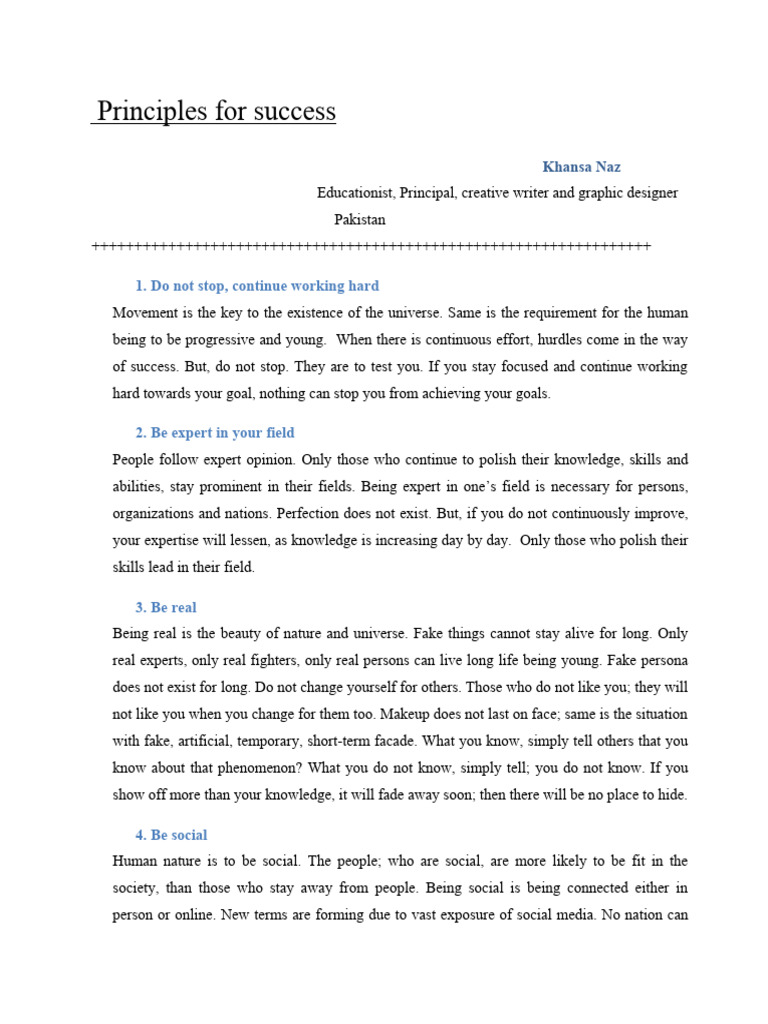 50 Principles of Success | PDF | Social Media | Popular Culture & Media ...