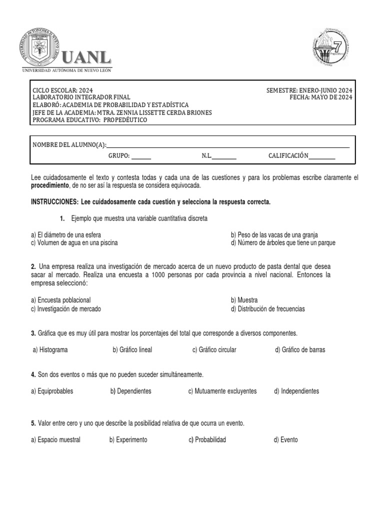 Lab. Int Final PyE 2024 | PDF | Probabilidad