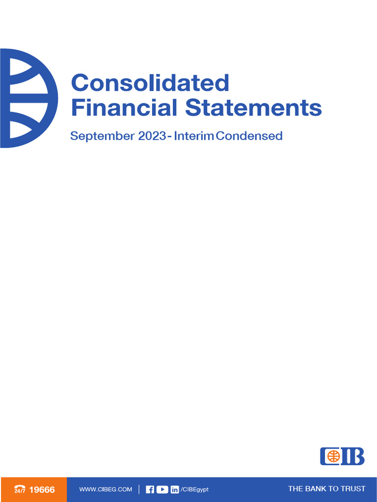 CIB Consolidated Financial Statements September 2023 English | PDF ...
