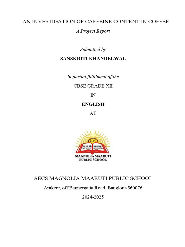 Coffee-Project - English (Sample English Project) | PDF | Caffeine