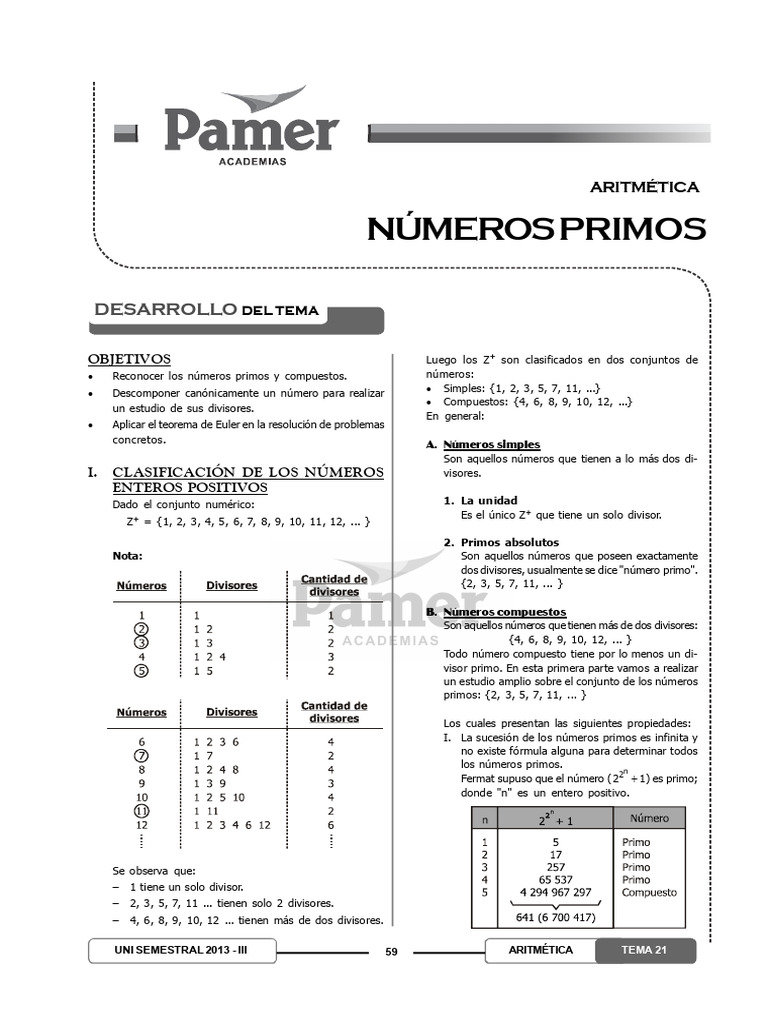 Tema 21 - Números primos | PDF | Número primo | Números