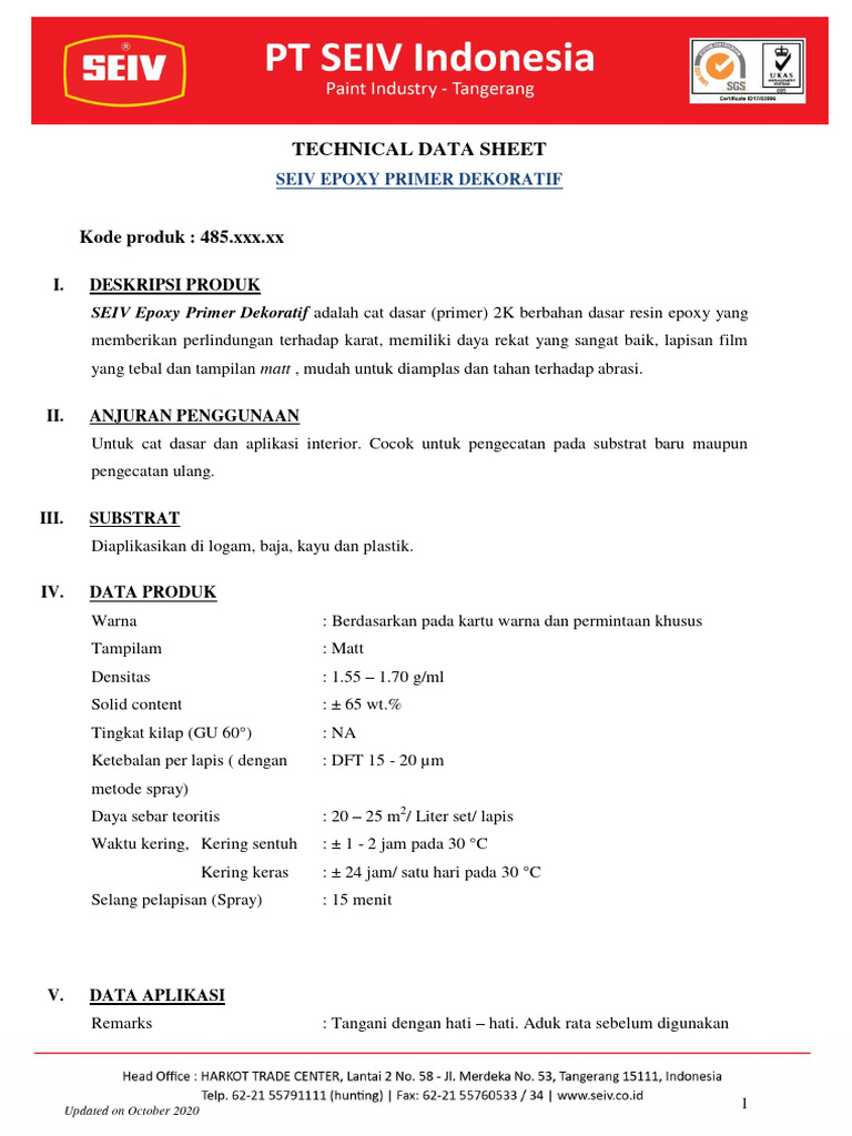 SEIV Epoxy Primer Dekoratif 2K | PDF
