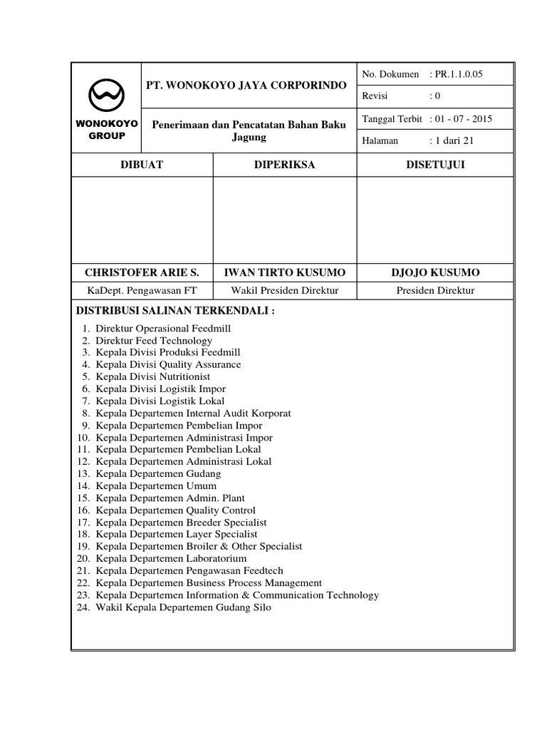 PR.1.1.0.05 SOP PPBBJ Rev.0 - 150612 | PDF