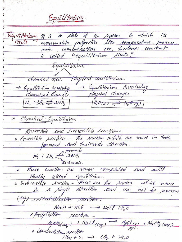 Equilibrium Class 11 | PDF