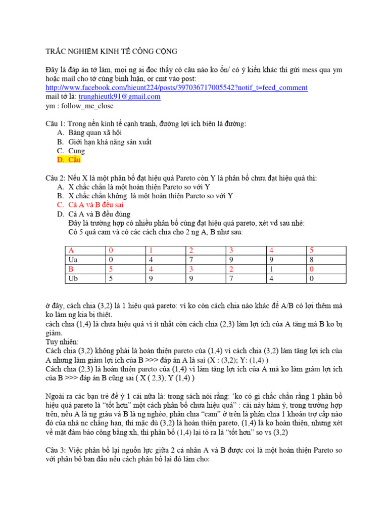 Trac Nghiem Kinh Te Cong Cong | PDF