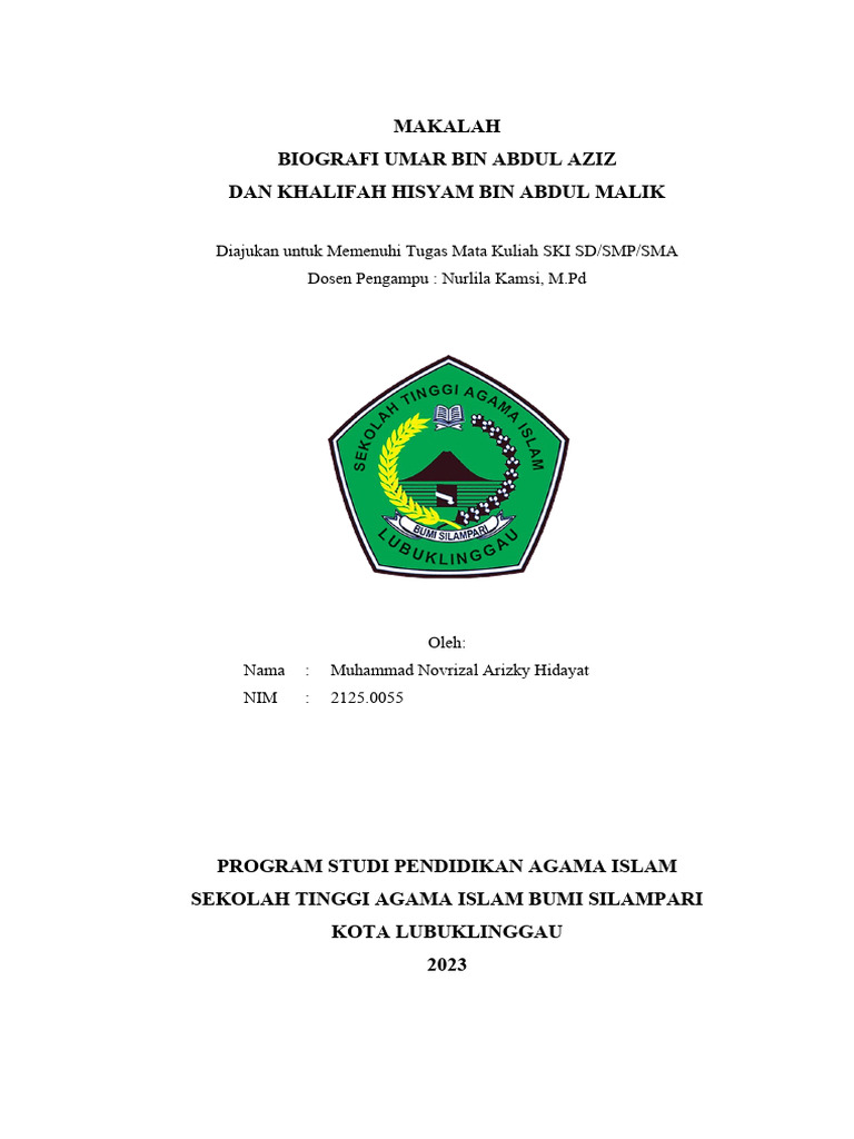 Biografi Umar bin Abdul Aziz dan Hisyam | PDF