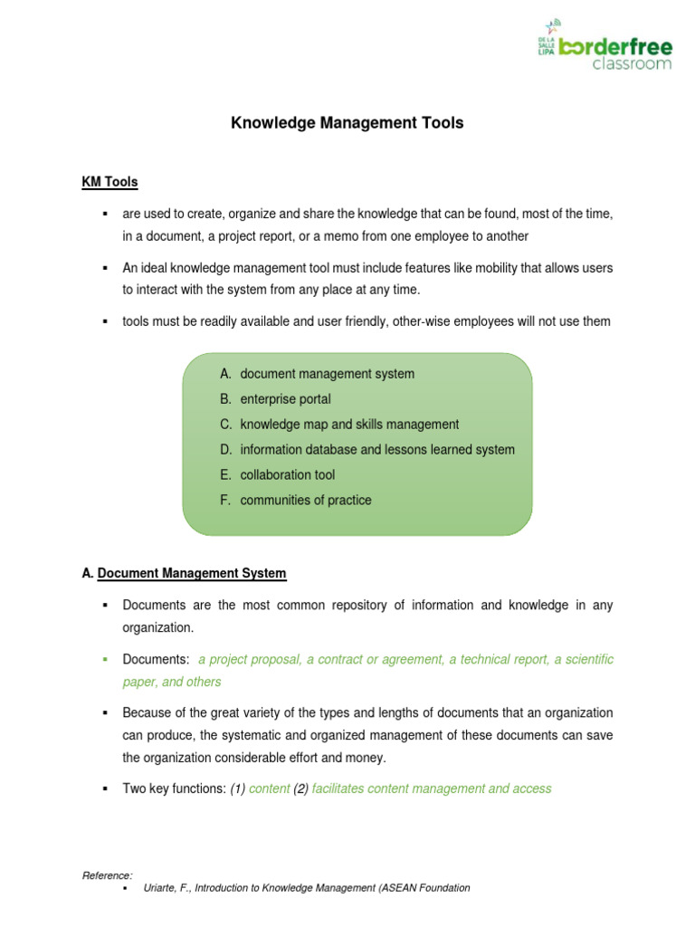 Module 2 - Part 2 Knowledge Management Tools | PDF | Knowledge Management | Computing