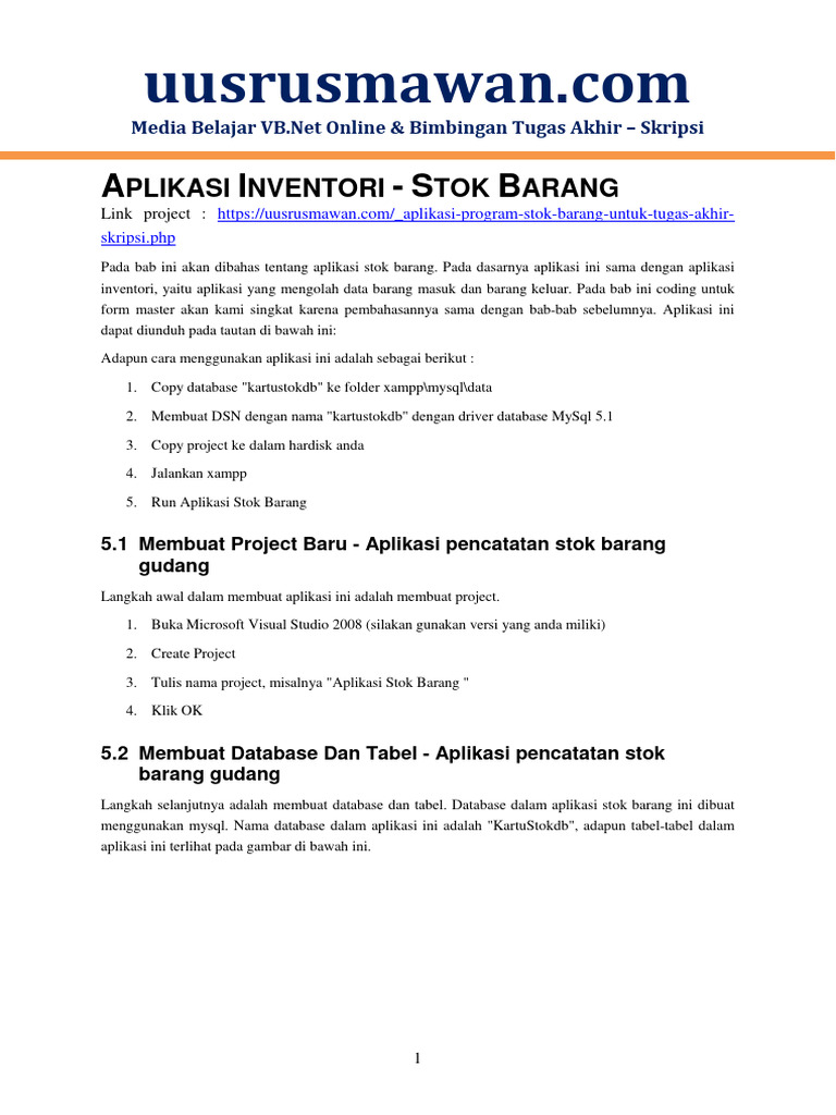 Aplikasi Stok Barang untuk Inventaris | PDF