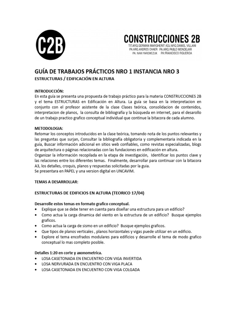 Guía Práctica: Estructuras en Altura | PDF | Blog