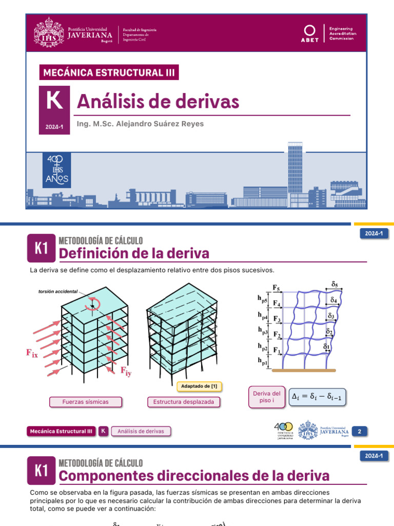 K-Análisis de Derivas - MEIII (2024-1) | PDF | Rigidez | Ingeniería mecánica