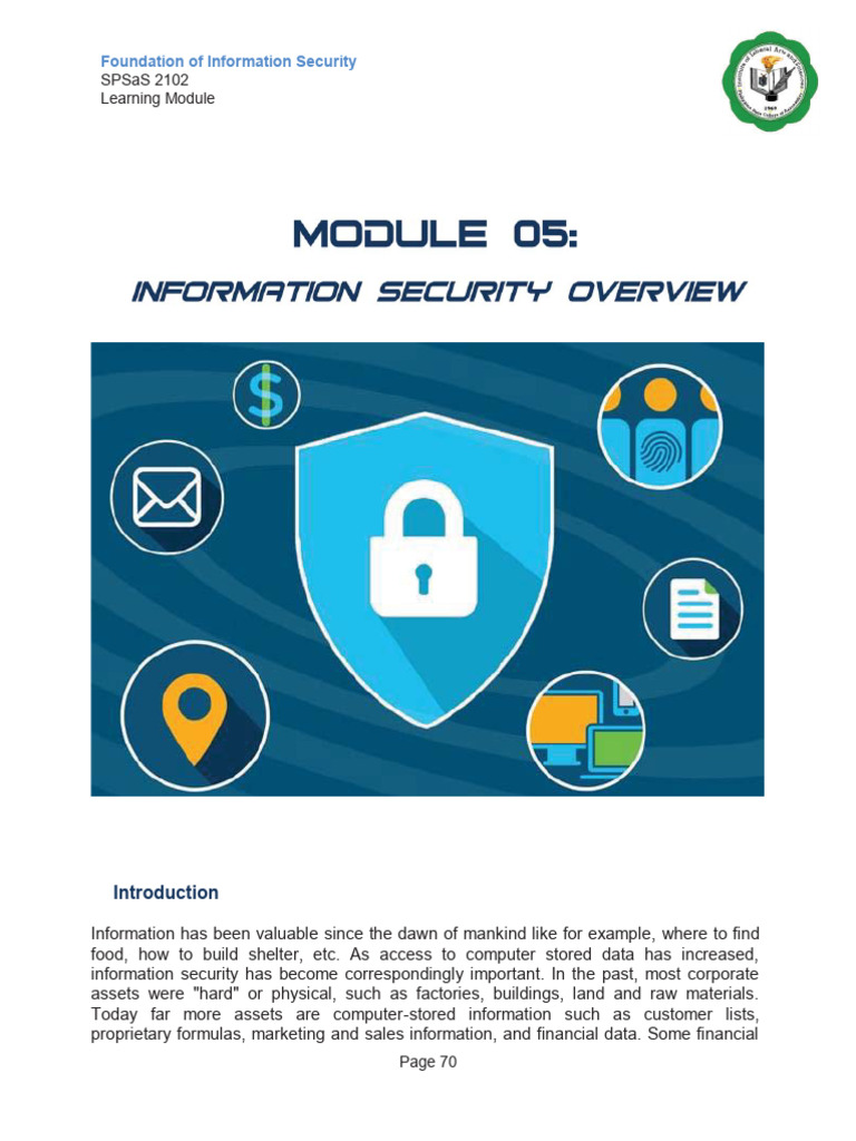 Module 5 INFORMATION SECURITY OVERVIEW | PDF | Information Security ...