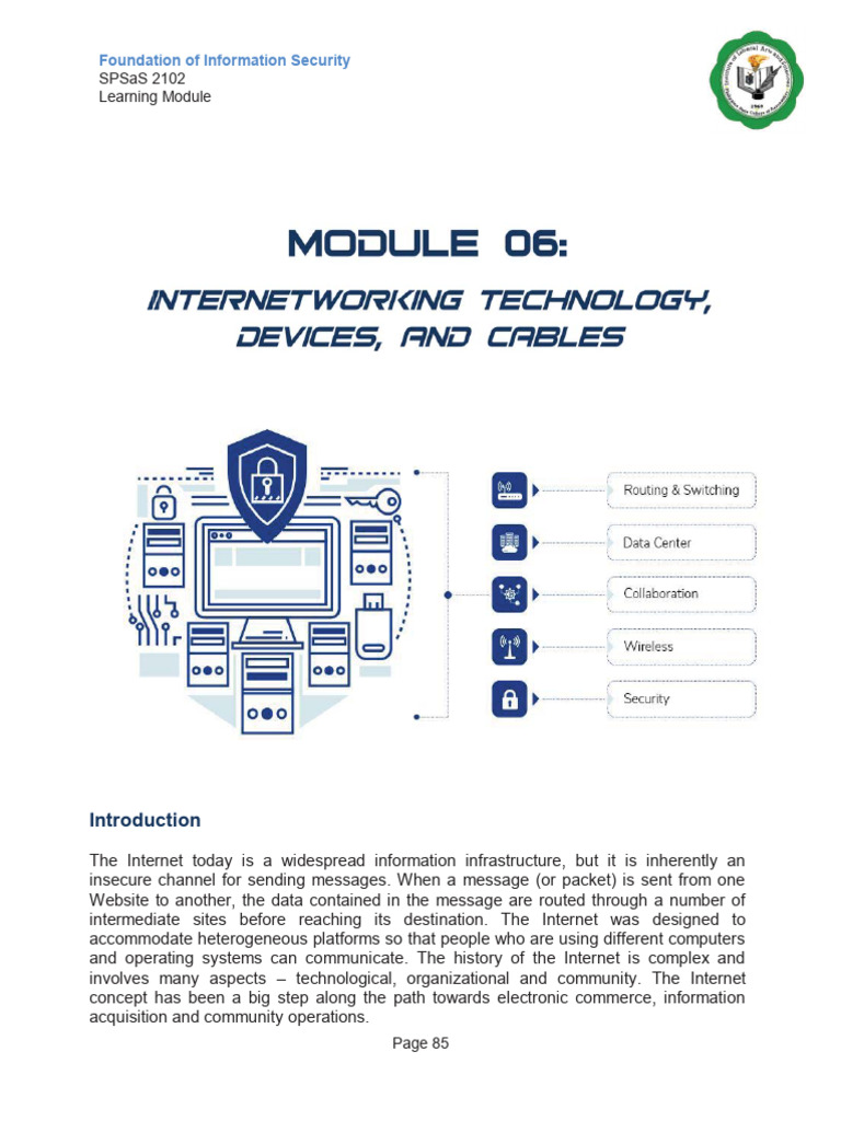 Module 6 Internetworking Technology Devices And Cables Pdf Computer Network Network Switch