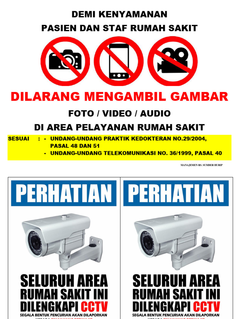 Dilarang Mengambil Gambar Di Area Rs Compress | PDF