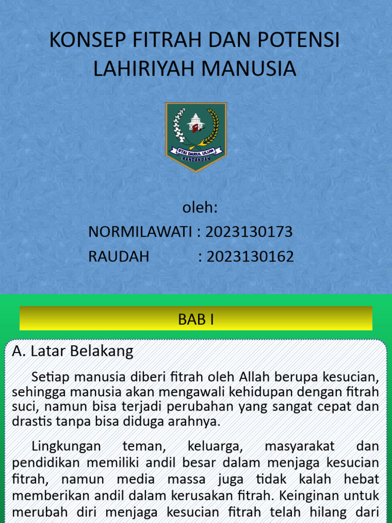 Konsep Fitrah Dan Potensi Lahiriyah Manusia | PDF | Filsafat