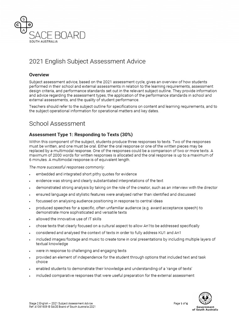 2021 English Assessment Guidelines | PDF | Narrative | Narration