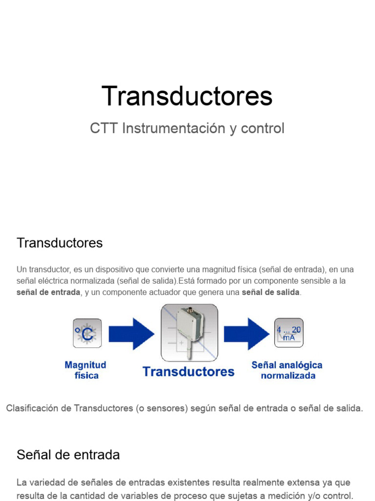 Transductores | PDF | Sensor | Medida de presión