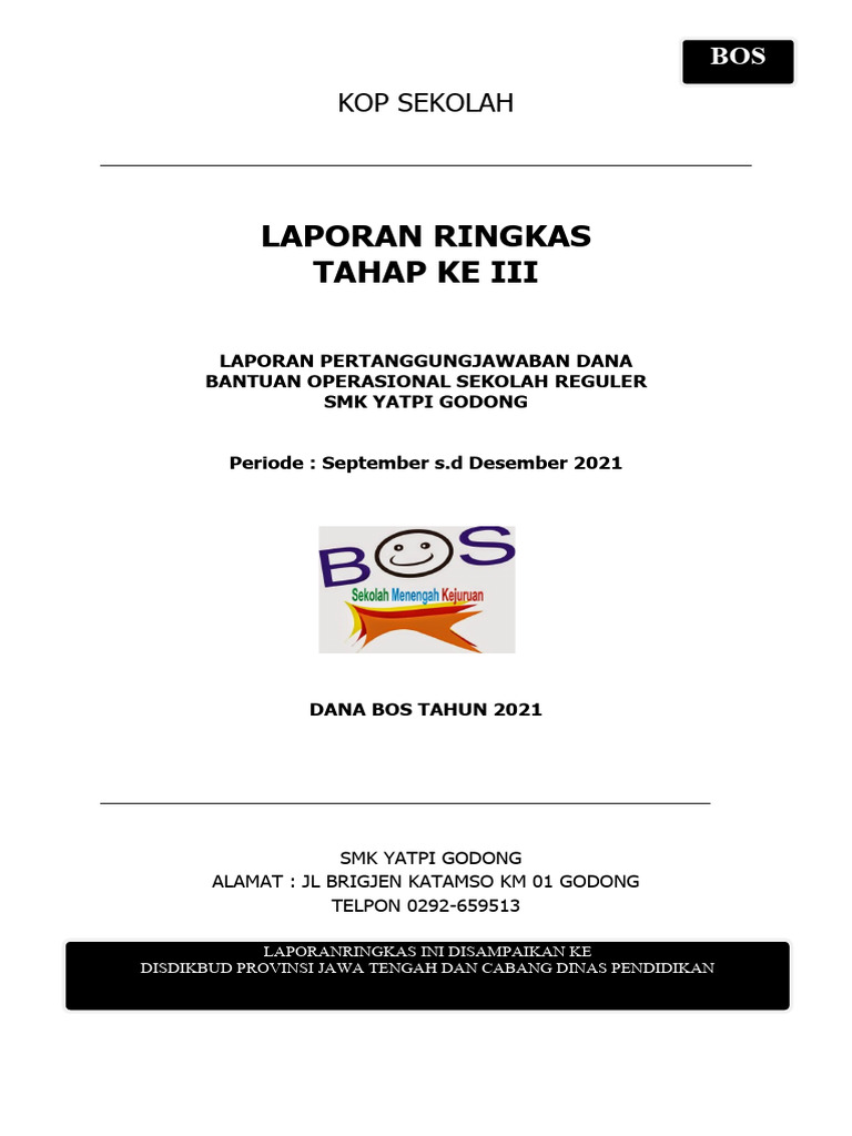 1. CONTOH LAPORAN RINGKAS BOS SMK | PDF