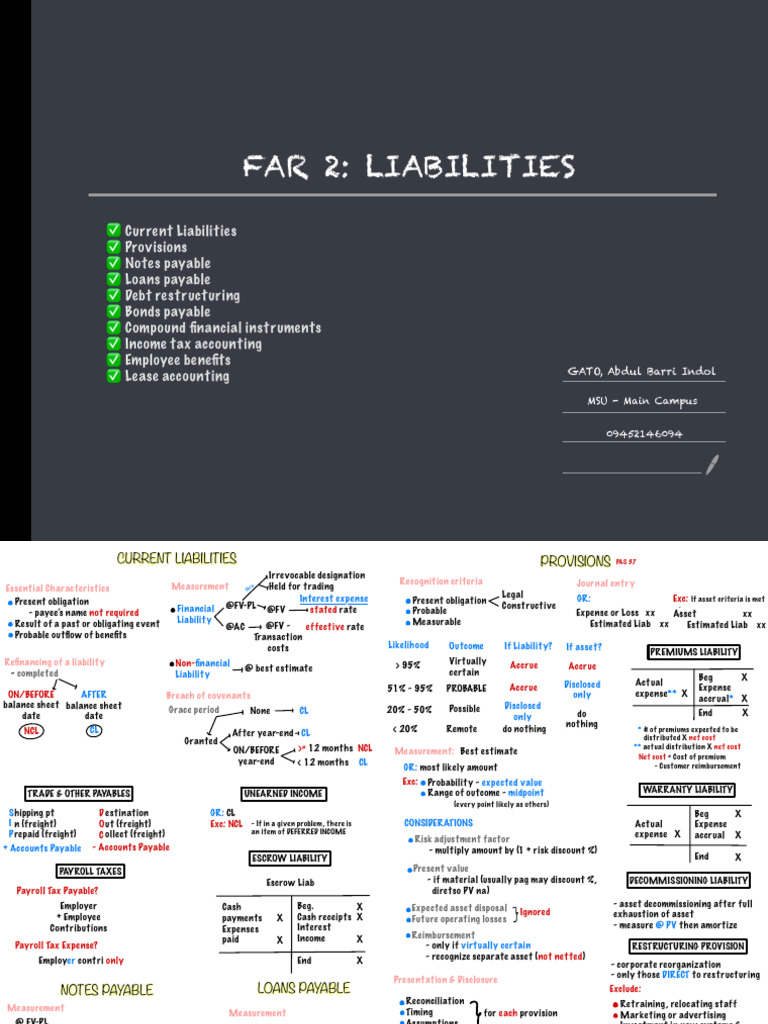 FAR 2 Liabilities | PDF | Defined Benefit Pension Plan | Lease