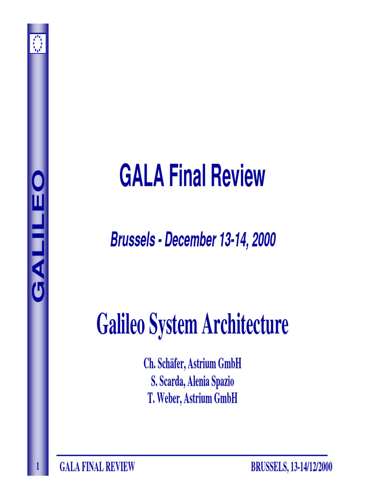 2000-12-13 GALA Project - Galileo System Architecture | PDF | Global ...