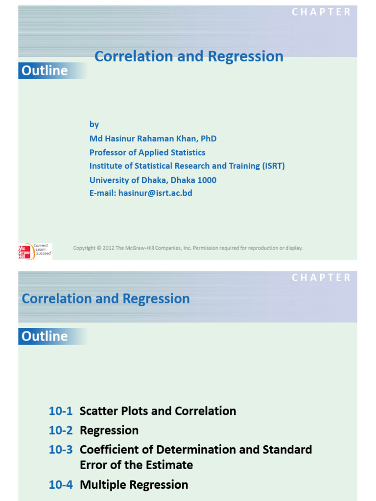 Correlation and Regression - October 25 - 2022 | PDF | Linear Regression | Coefficient Of ...