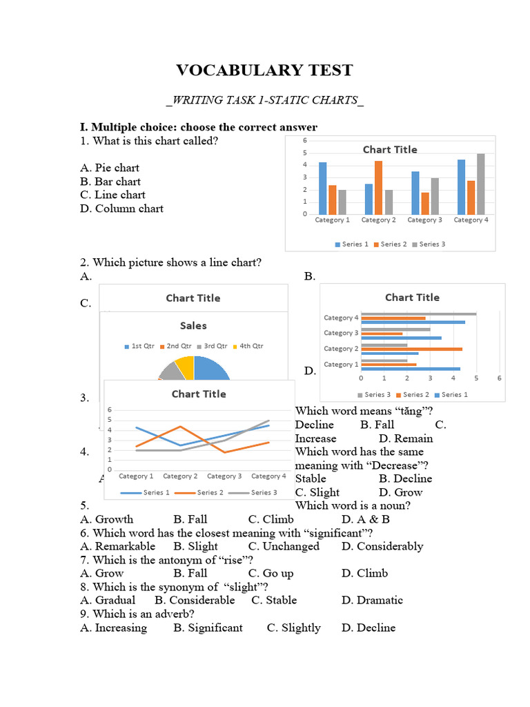 Vocabulary Test for Static Charts | PDF | Gross Domestic Product ...