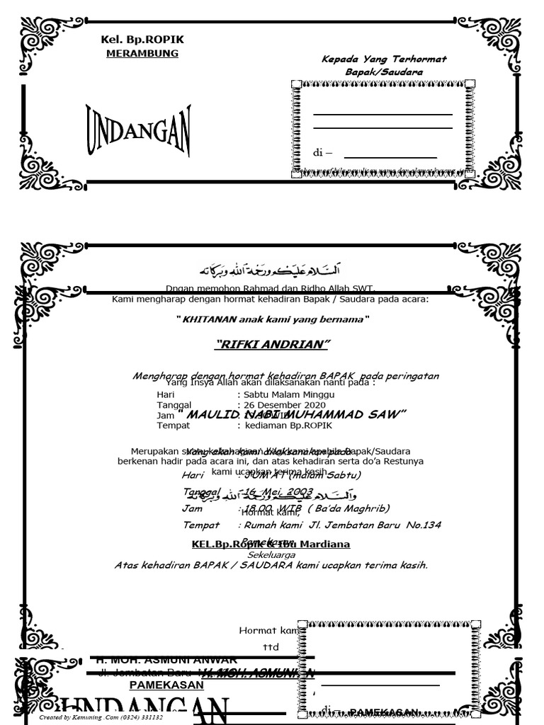 Model Undangan Nikah | PDF
