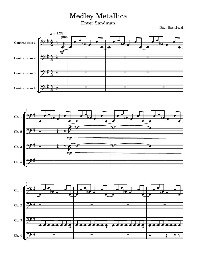 Medley Metallica - Partitura e Partes | PDF | Song Recordings | Rock Songs