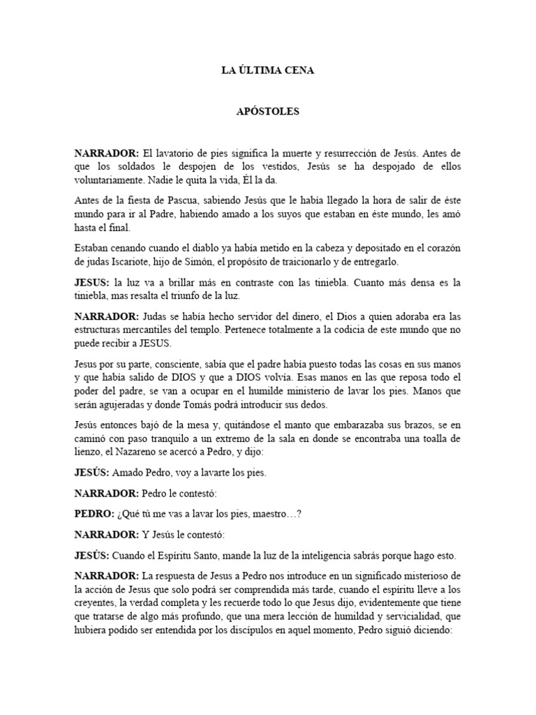 La Última Cena Arreglo | PDF | Jesús | Juan el apóstol