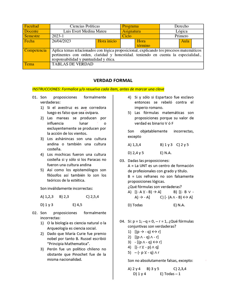 Actividad 5 | PDF | Proposición | Verdad