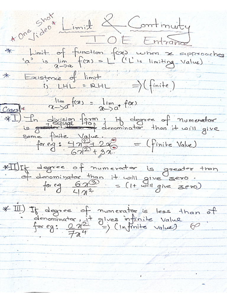 limit and Continuity concept | PDF