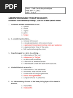 Medical Terminology Chapter 3 Study Guide | PDF | Science & Mathematics