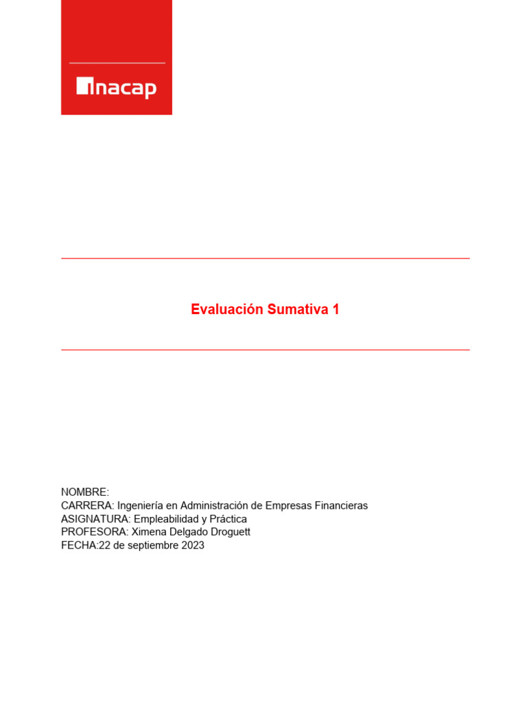Evaluación Sumativa 1 | PDF | Motivacional | Motivación
