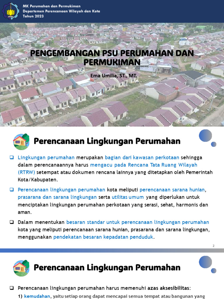 Pengembangan Psu Perumahan Dan Permukiman | PDF