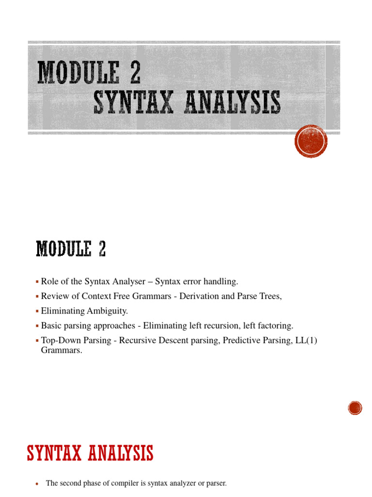 Module-2 1 | PDF | Parsing | Formalism (Deductive)
