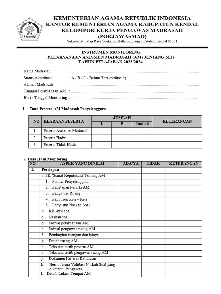 INSTRUMEN MONITORING AM - 2023-2024 MTs .......... | PDF