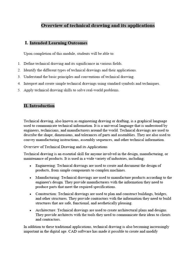 UNTING - TD - Overview of Technical Drawing and Its Applications | PDF ...