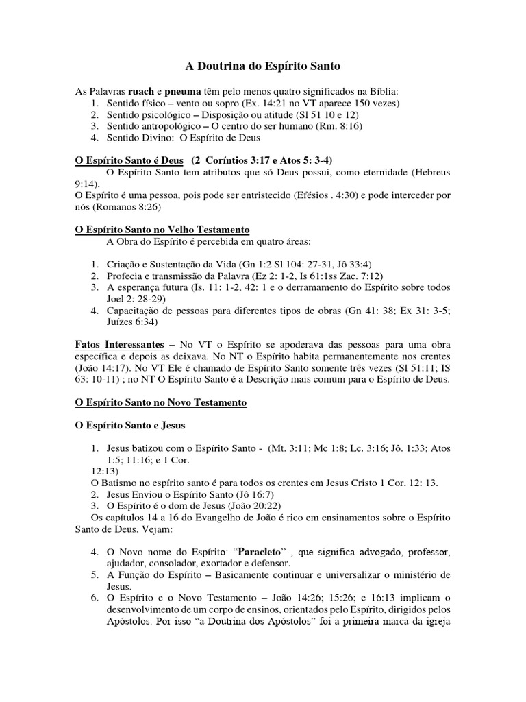 A Doutrina Do EspÃ - Rito Santo | PDF | Presente espiritual | Espírito ...