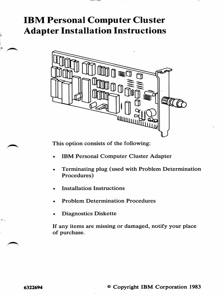 IBM Cluster Adapter Installation Instructions | PDF | Electrical ...