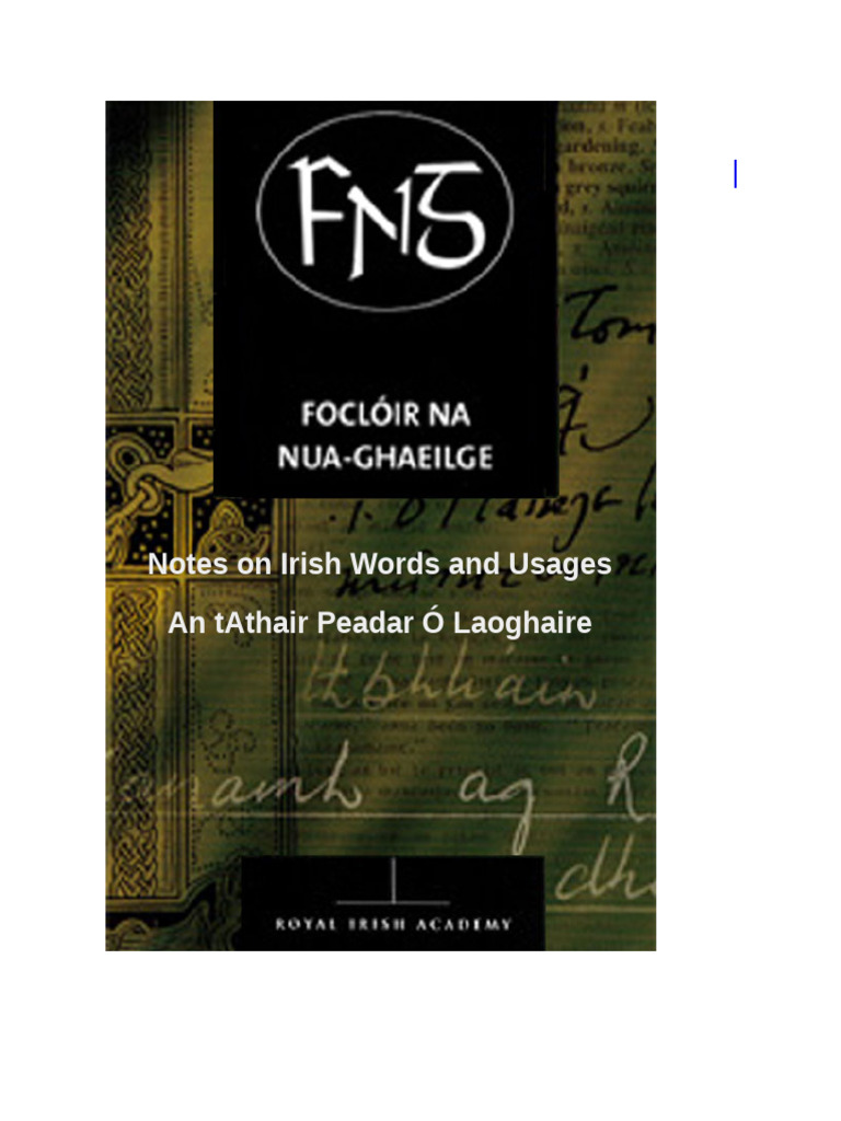 Notes On Irish Words and Usages - An TAthair Peadar O Laoghaire | PDF ...