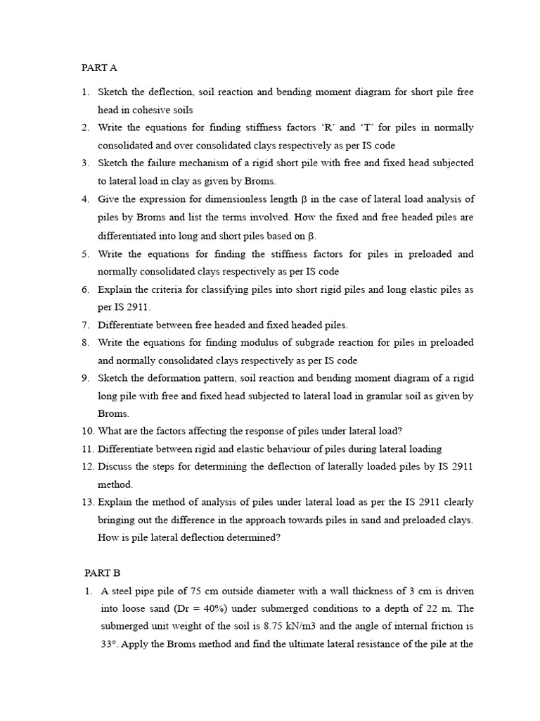 Module4 Questionbank | PDF | Deep Foundation | Deformation (Engineering)