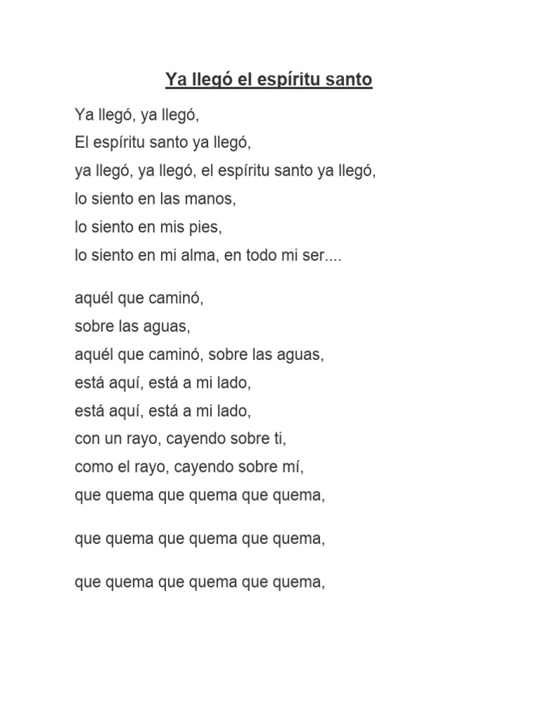 Ya Llegó El Espíritu Santo | PDF