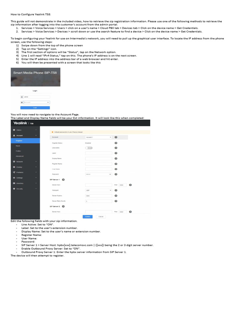 BYOPYealink T58 HPBX 3 | PDF | Session Initiation Protocol | Ip Address