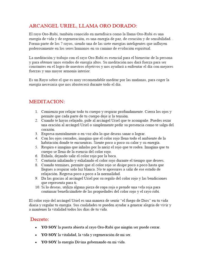 Arcangel Uriel | Descargar gratis PDF | Amor | Meditación